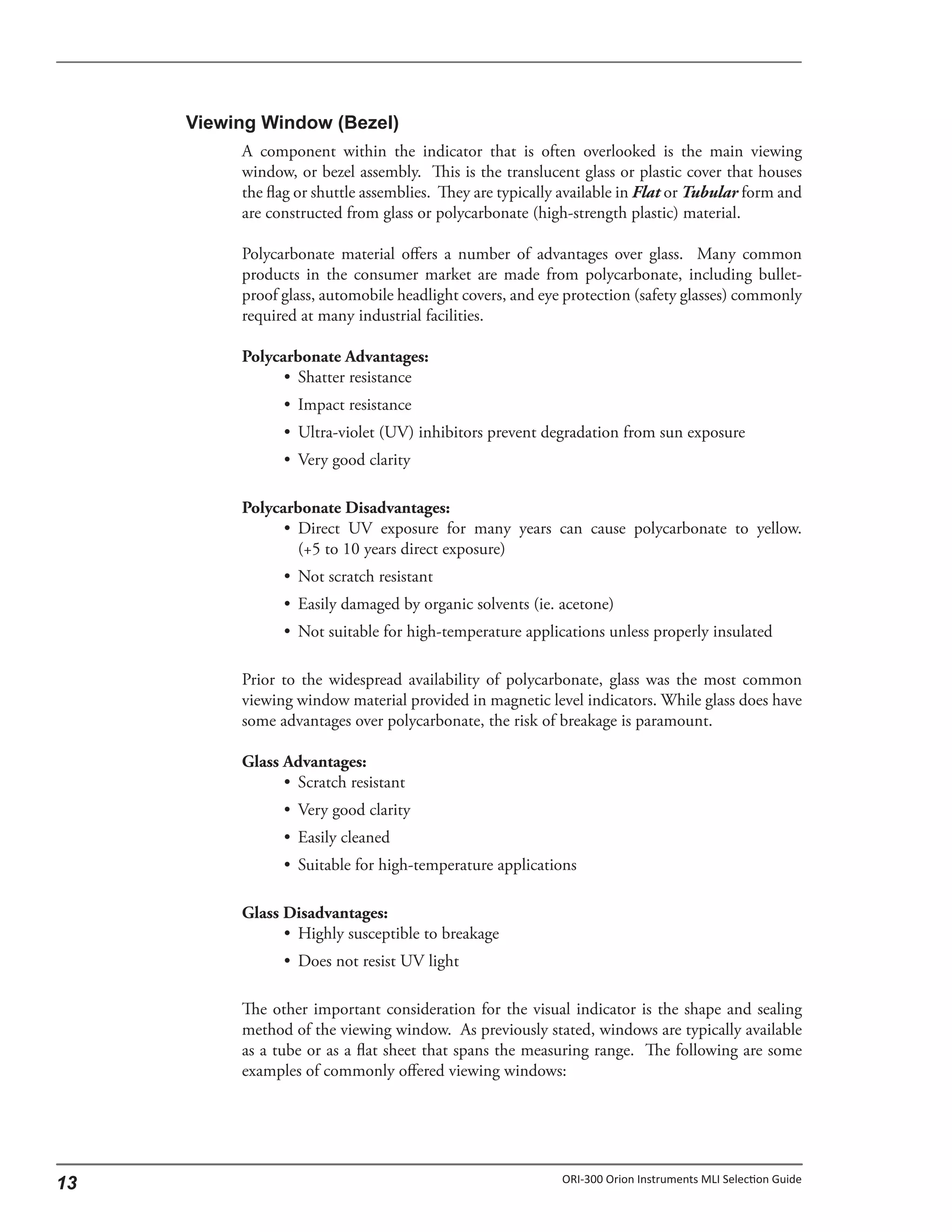 Orion instruments magnetic level gauge & instrument selection guide | PDF