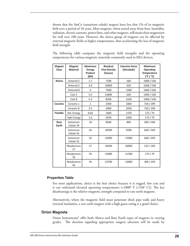 Orion instruments magnetic level gauge & instrument selection guide | PDF