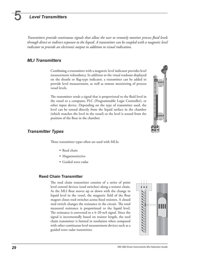 Orion instruments magnetic level gauge & instrument selection guide | PDF