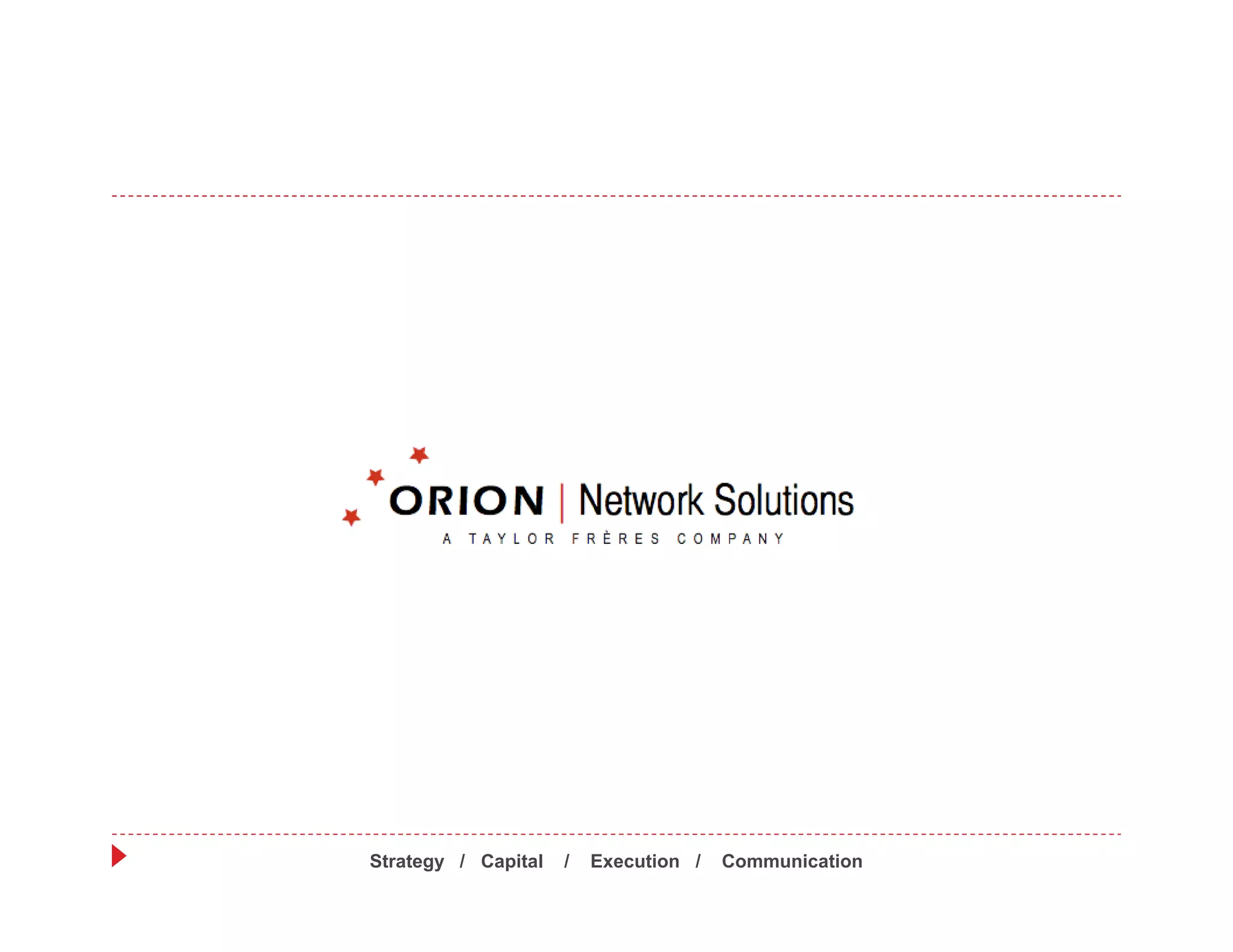 Orion integrated networks | PDF