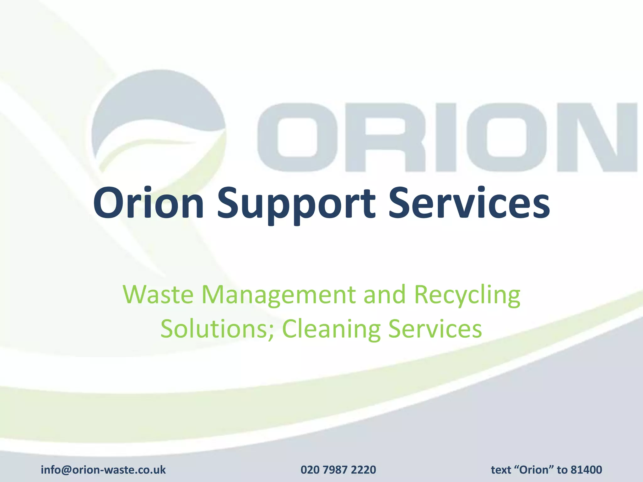 Orion Support Services | PPT