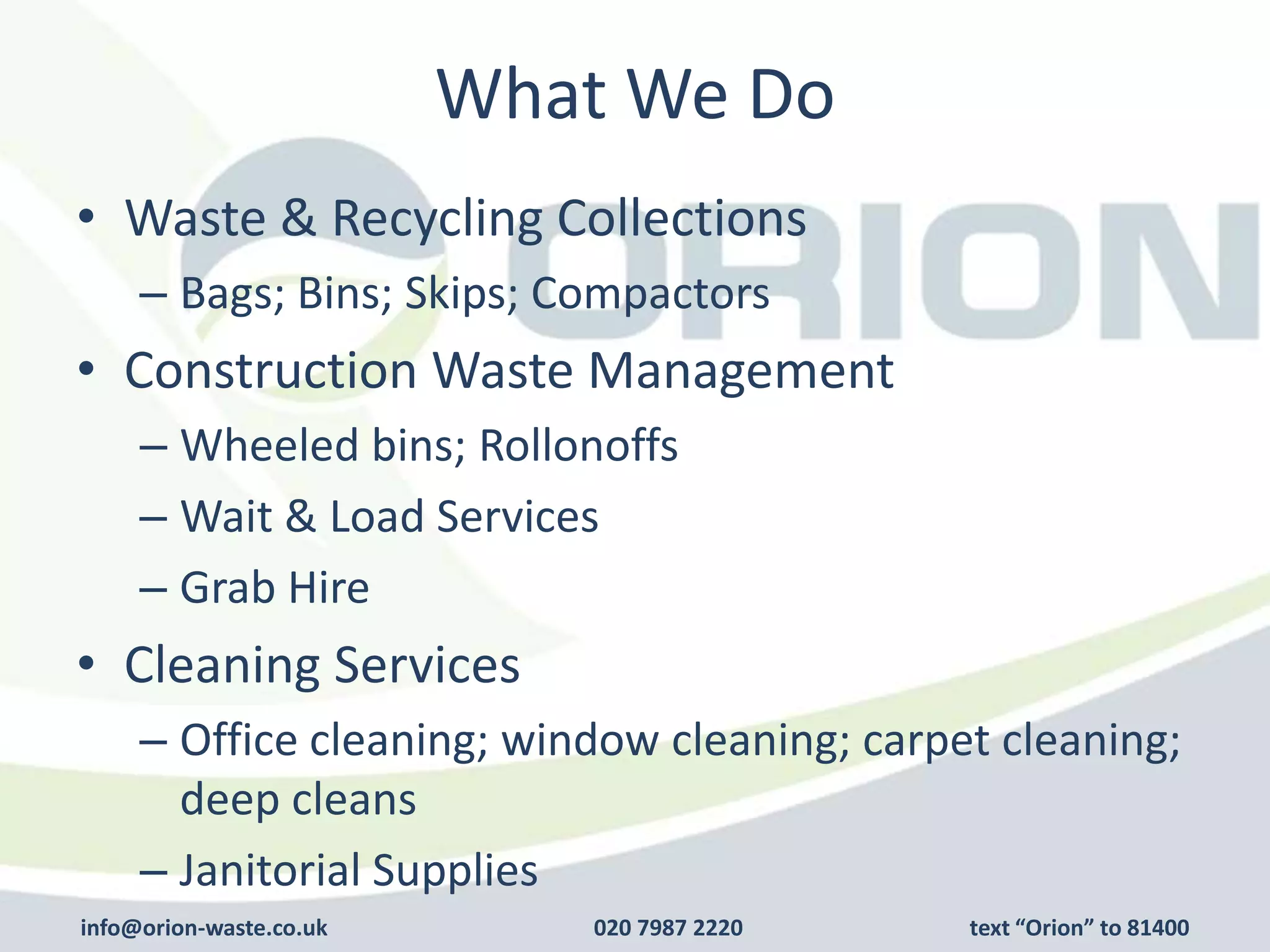 Orion Support Services | PPT