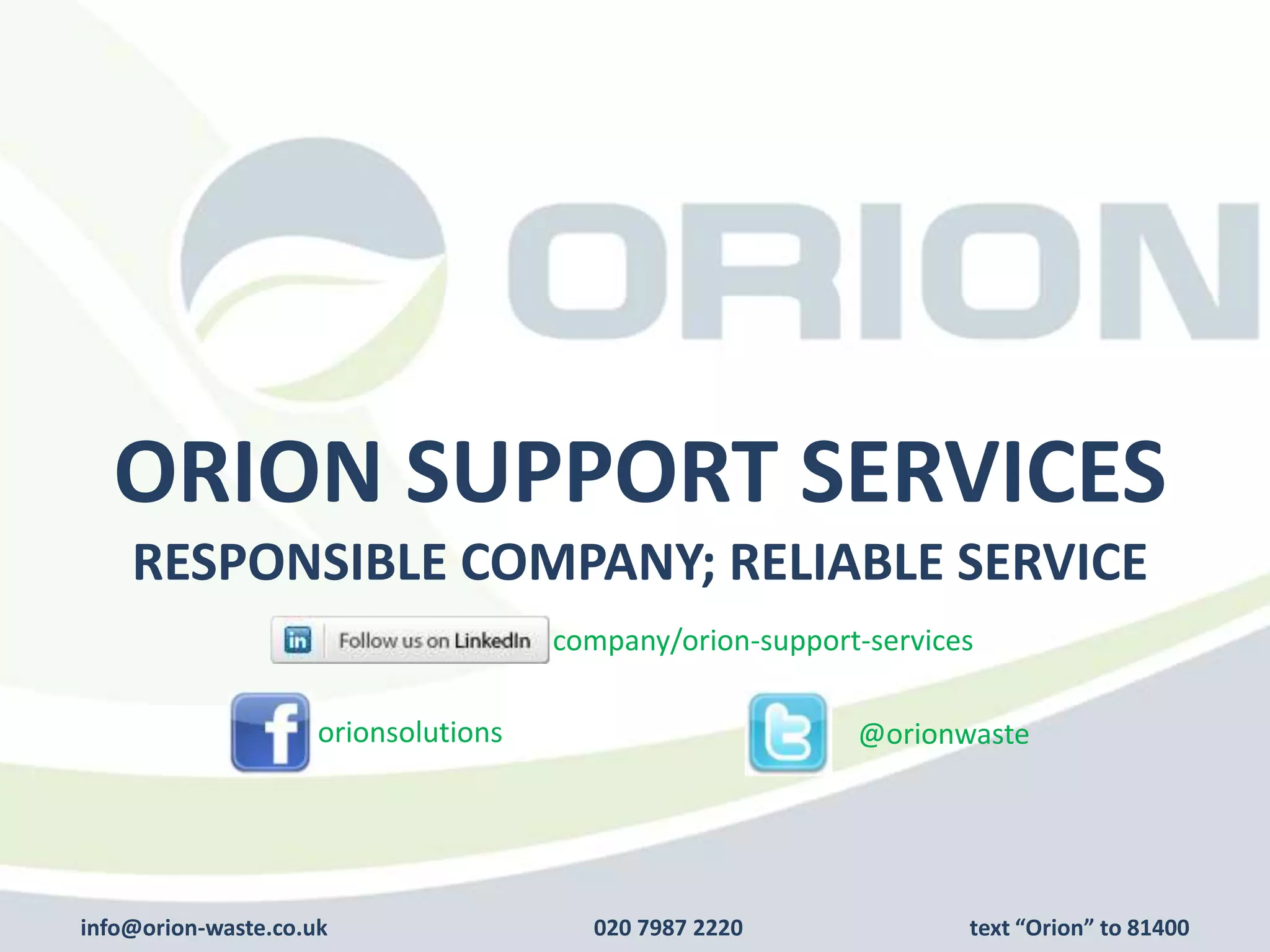 Orion Support Services | PPT