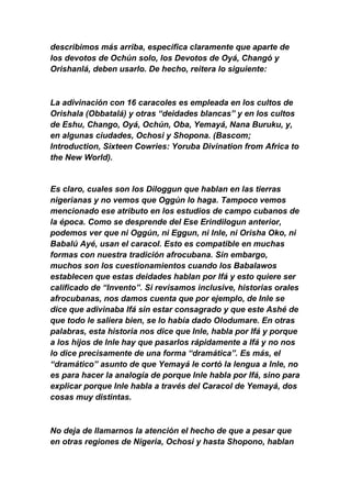 Orishas que Hablan por Ifá y la Búsqueda del Caracol de Oggún: Dos ...