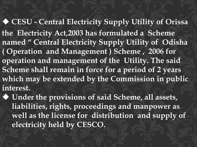 Orissa - Power Reforms | PPTX