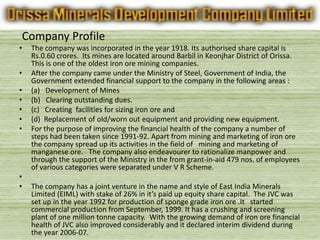 Orissa mineral Development ltd | PPTX