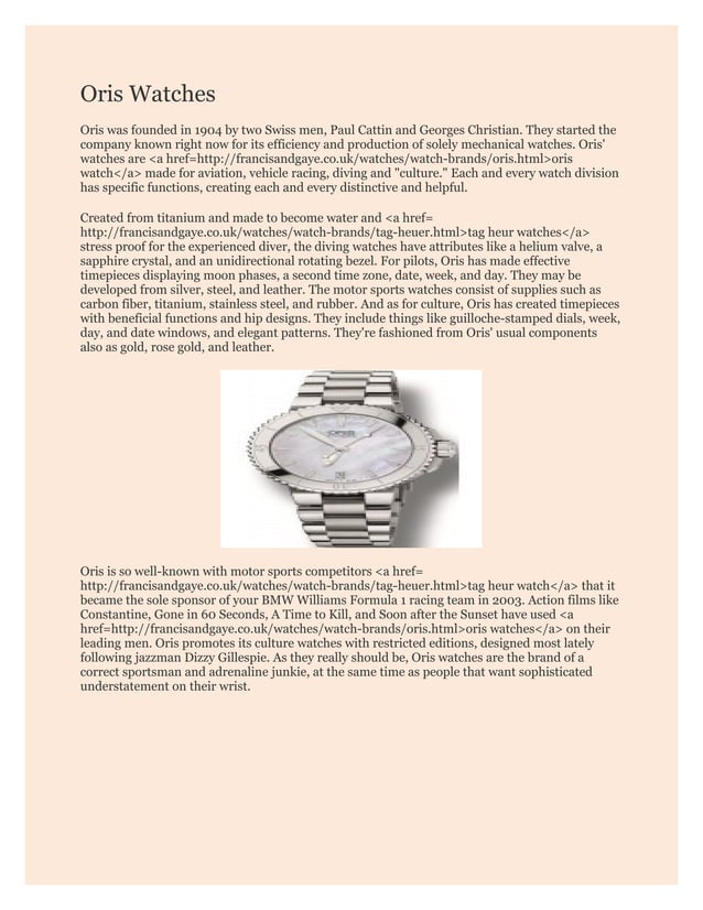 Oris watches | PDF