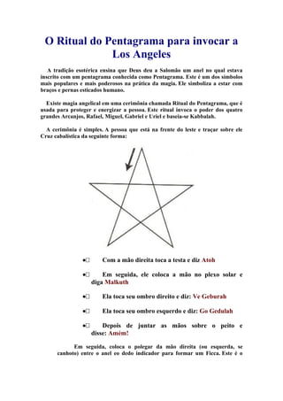 O ritual do pentagrama para invocar anjos sad 5 | PDF
