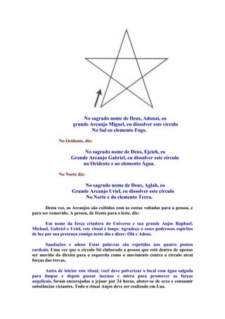 O ritual do pentagrama para invocar anjos sad 5 | PDF