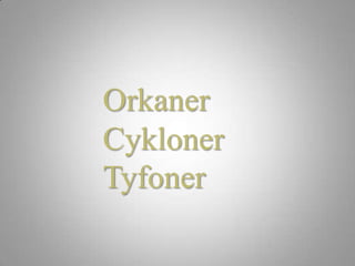 Orkaner, cykloner, tyfoner | PPTX