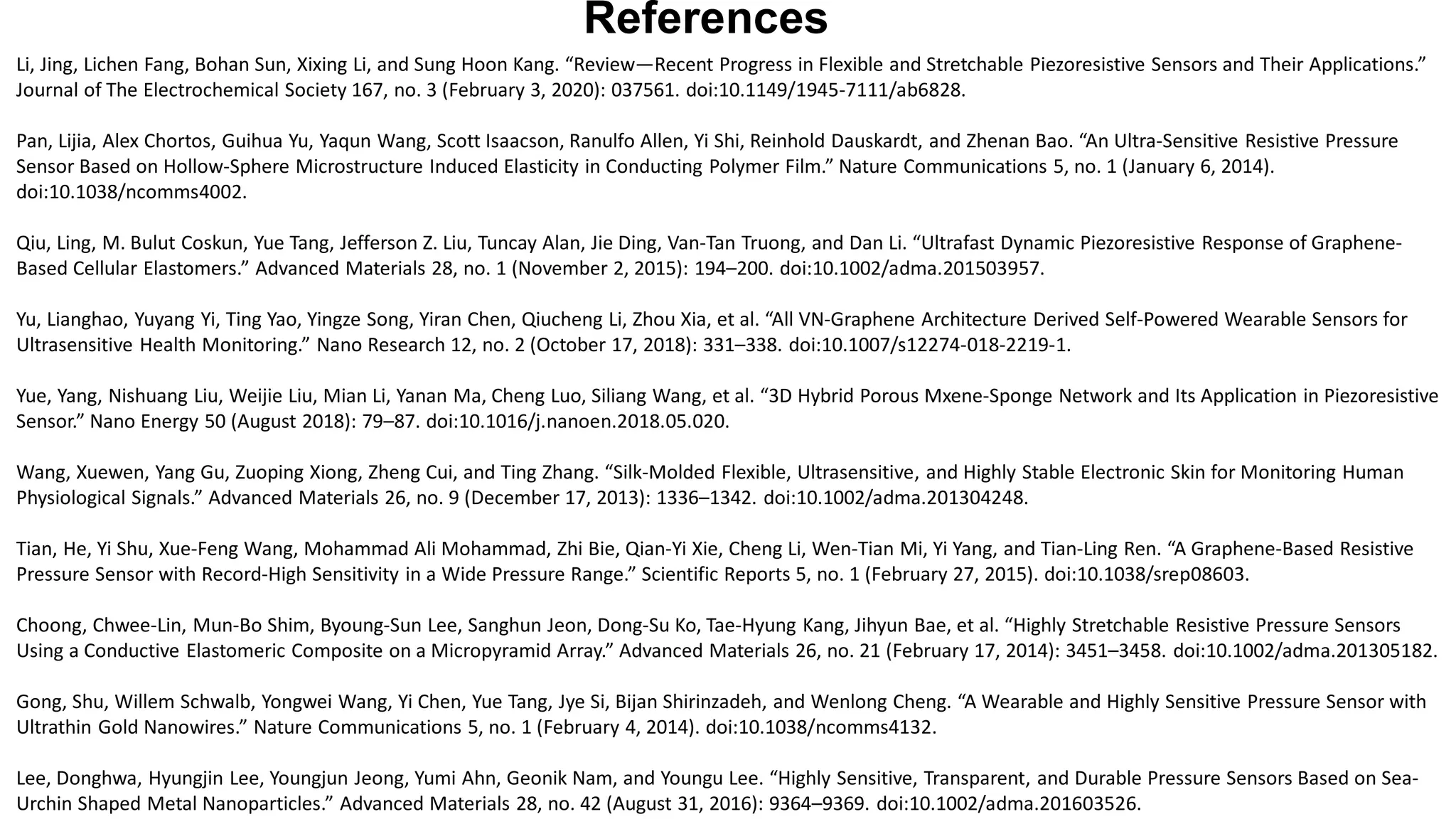 Comparison of flexible piezoresistive pressure sensors based on ...