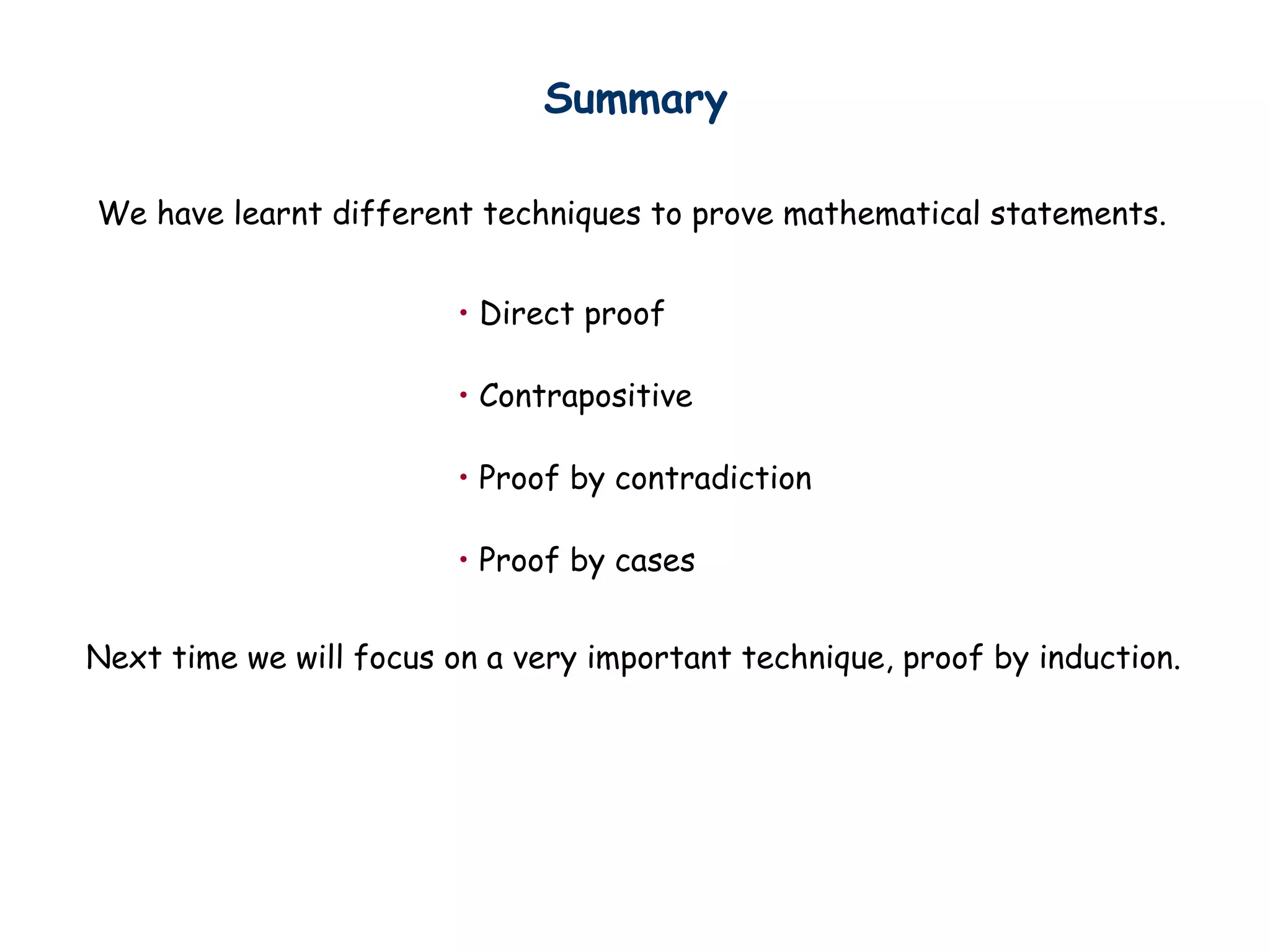 Discrete Math Lecture 03: Methods of Proof | PPT