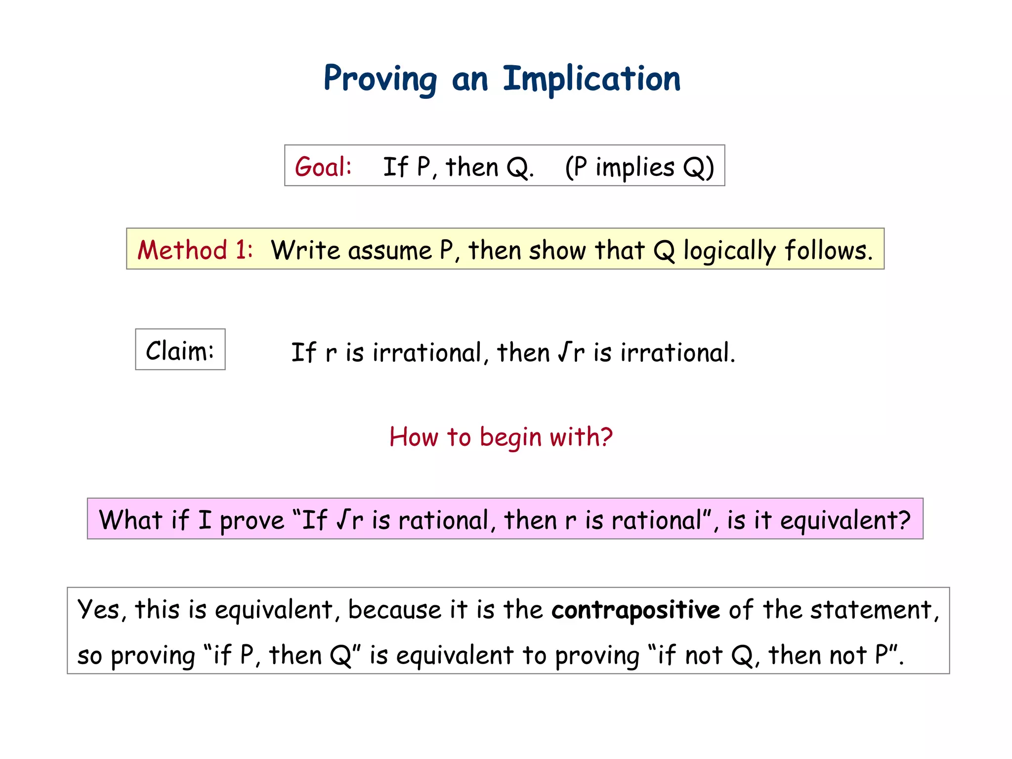 Discrete Math Lecture 03: Methods of Proof | PPT