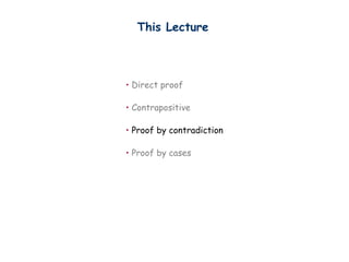 Discrete Math Lecture 03: Methods of Proof | PPT