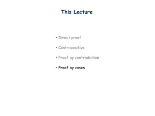 Discrete Math Lecture 03: Methods of Proof | PPT