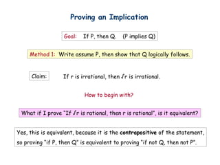 Discrete Math Lecture 03: Methods of Proof | PPT