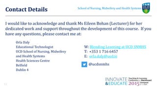 Orla davy universitycollegedublin_revised | PPT