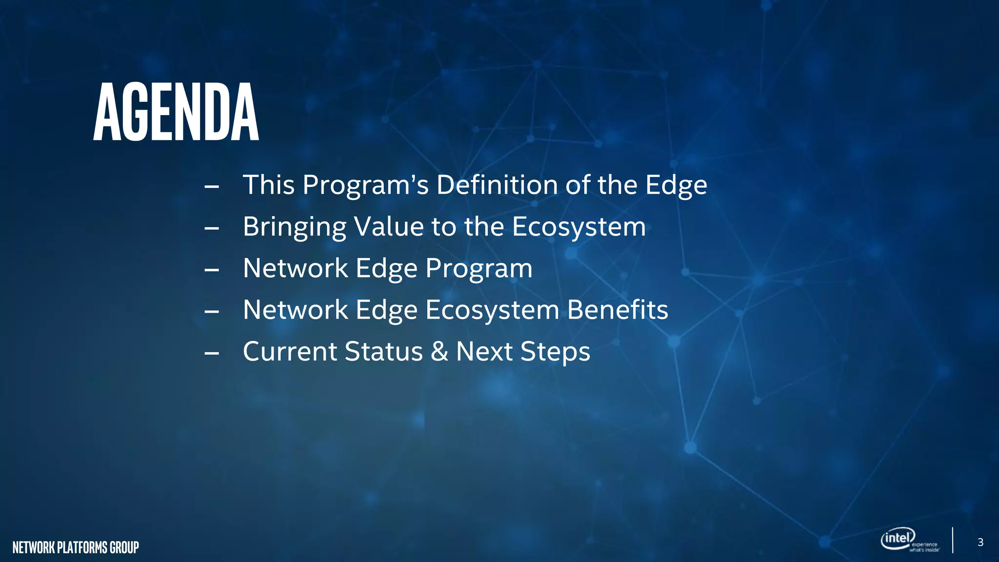Intel® Network Builders - Network Edge Ecosystem Program | PPT