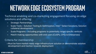 Intel® Network Builders - Network Edge Ecosystem Program | PPT