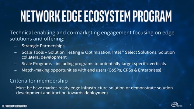 Intel® Network Builders - Network Edge Ecosystem Program | PPT