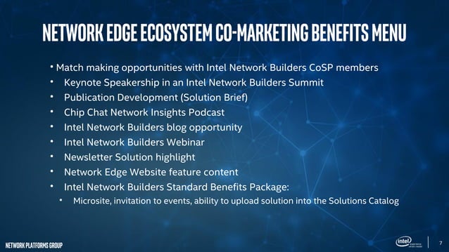 Intel® Network Builders - Network Edge Ecosystem Program | PPT