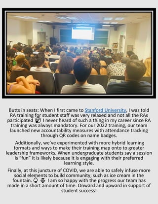 Orlando White - RA Training at Stanford | PDF