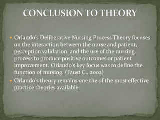 Orlando's nursing process theory | PPTX