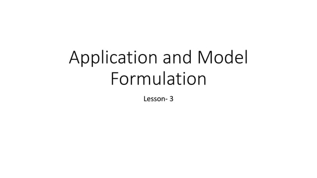 LPP application and problem formulation | PPT
