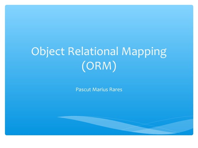 ORM Definition, Active Records, Eloquent | PPT