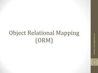 ORM Concepts and JPA 2.0 Specifications | PPT