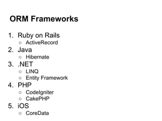ORM: Object-relational mapping | PPT