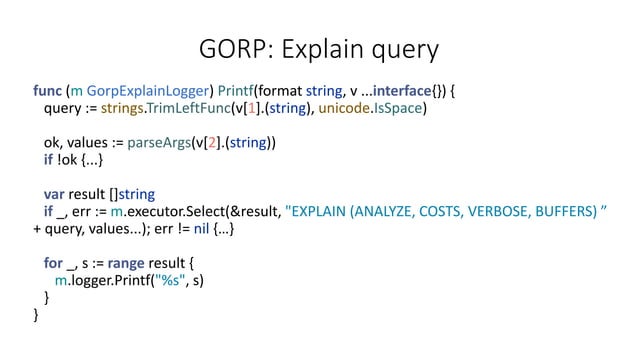 ORM in Go. Internals, tips & tricks | PPT