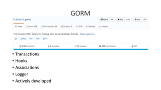 ORM in Go. Internals, tips & tricks | PPTX
