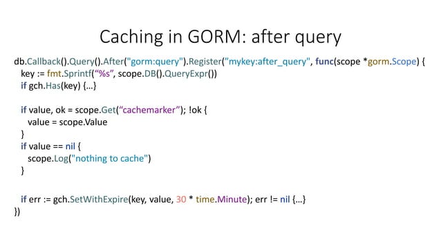 ORM in Go. Internals, tips & tricks | PPT