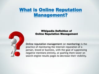 Online reputation Marketing............. | PPT