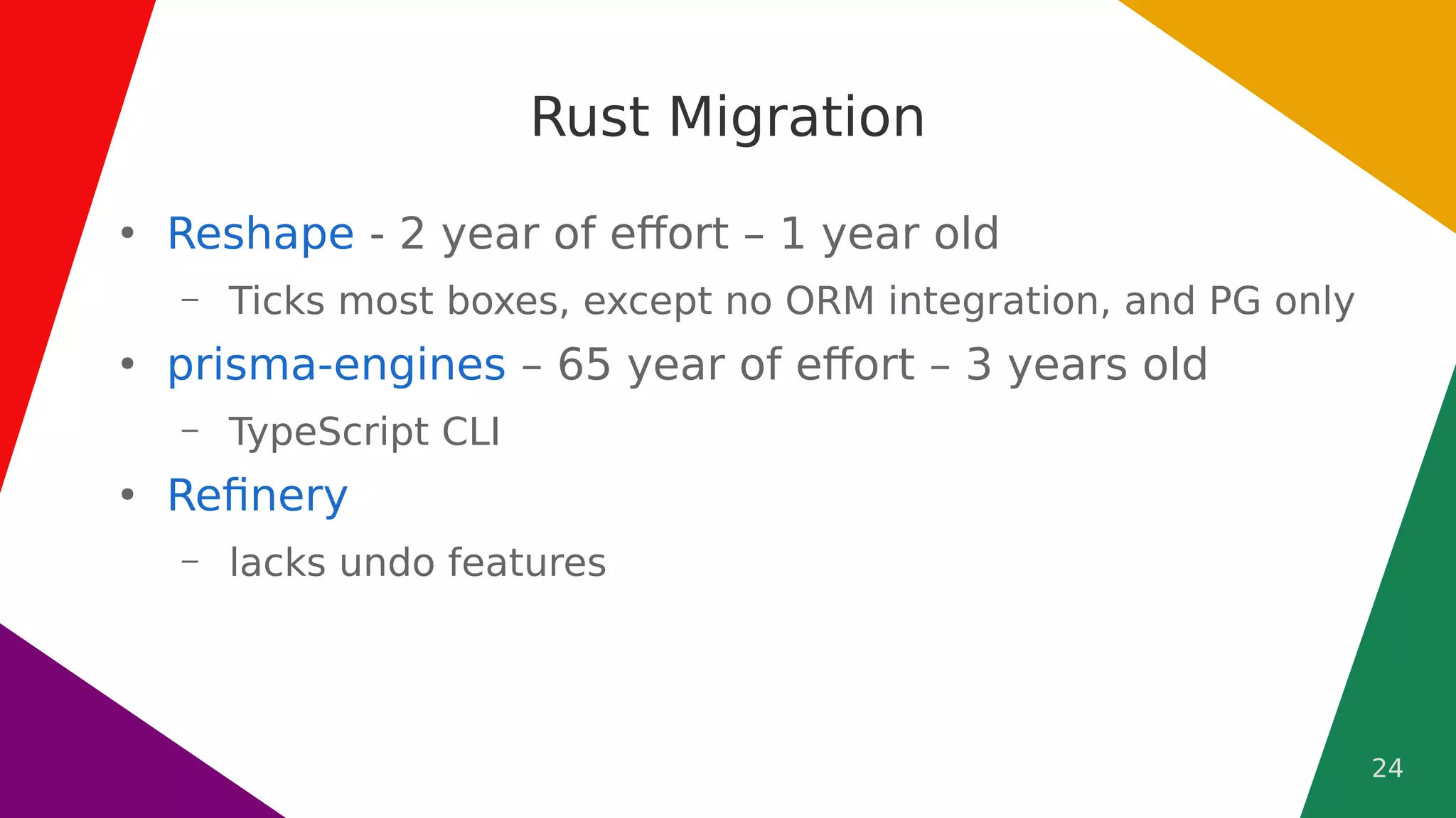 Rust ORMs and Migrations | PDF