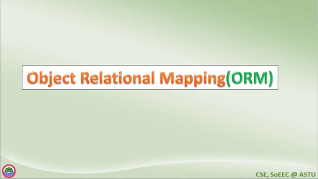 distributed system relation mapping (ORM) | PPT