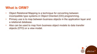 Object-Relational Mapping and Dependency Injection | PPTX