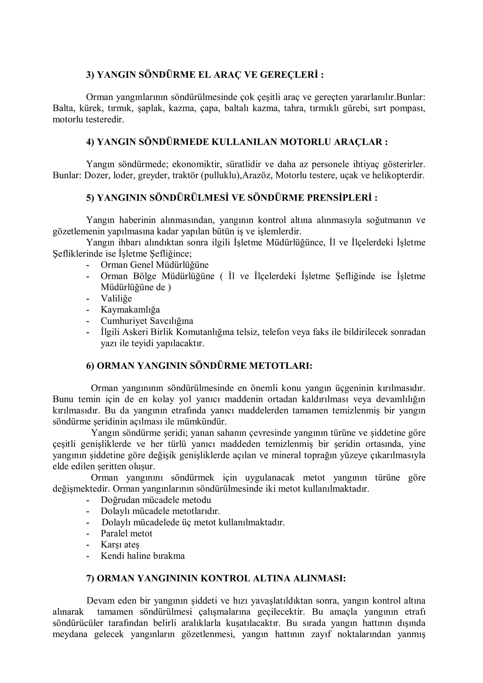 Orman yanginlari i̇le mücadelede gerekli̇ bi̇lgi̇ler | PDF
