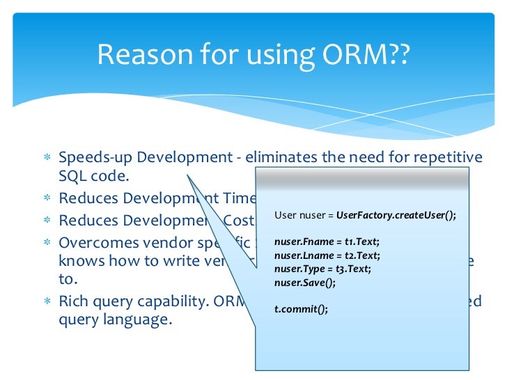 Orm in c#