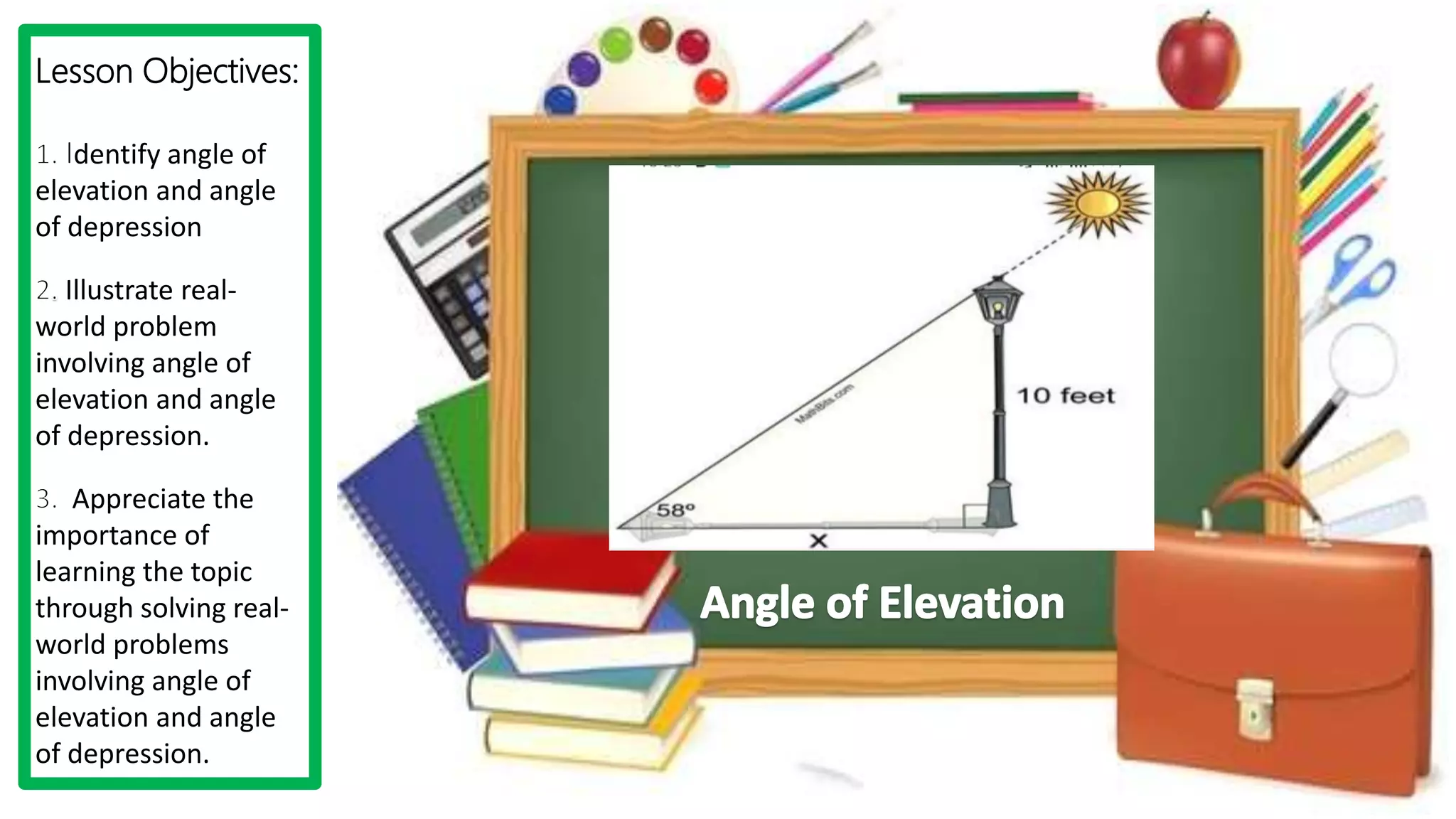 Angle of elevation and depression | PPTX