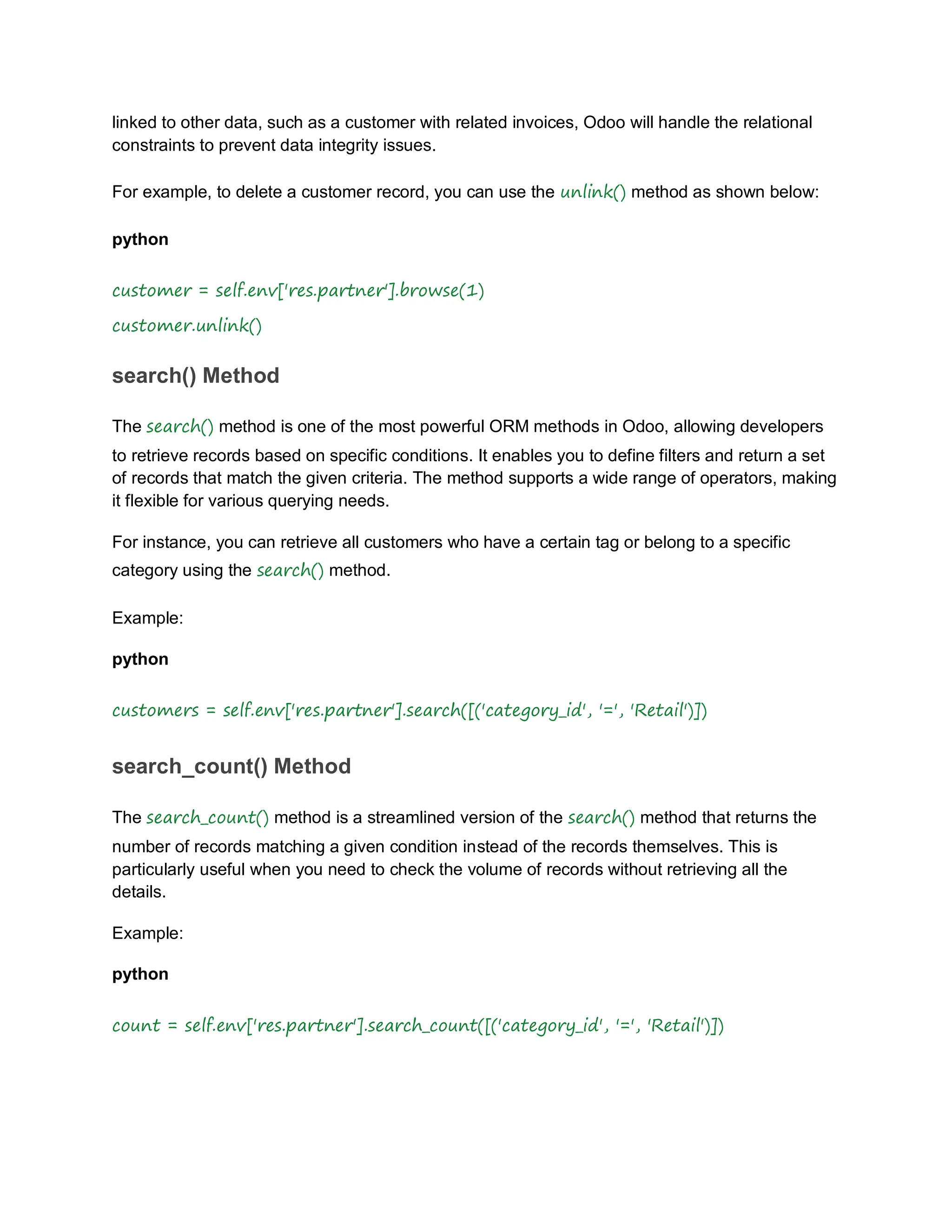 Understanding ORM in Odoo 18: Methods and Best Practices | PDF | Search | Internet