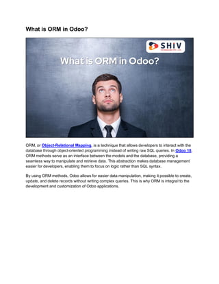 Understanding ORM in Odoo 18: Methods and Best Practices | PDF | Search | Internet