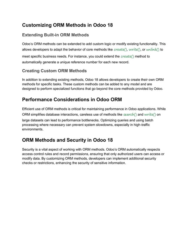 Understanding ORM in Odoo 18: Methods and Best Practices | PDF | Search | Internet