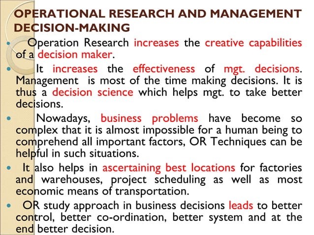 Introduction to Operations Research | PPTX | Business Administration ...