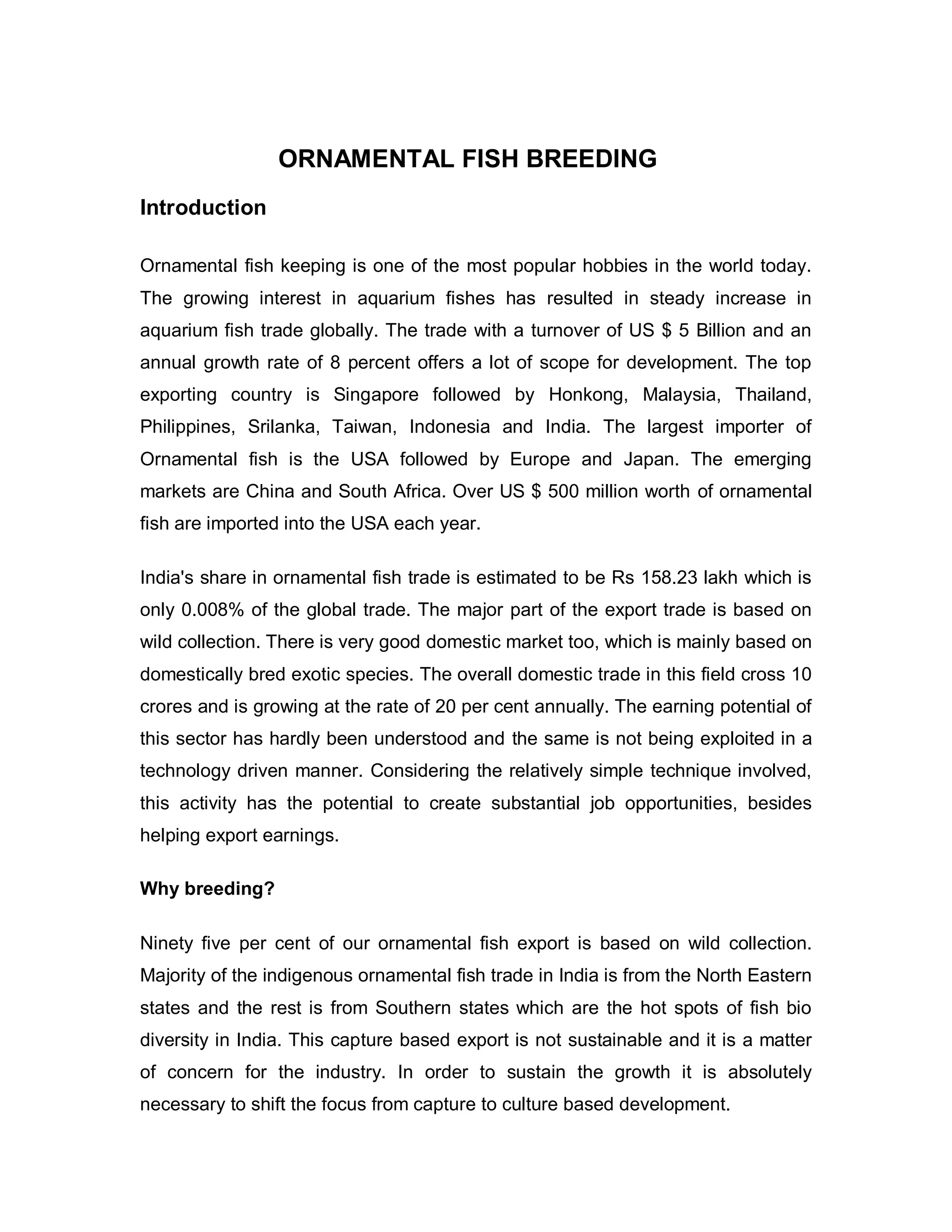 ORNAMENTAL FISH BREEDING | PDF