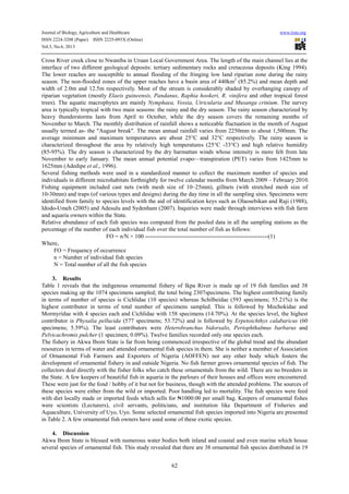 Ornamental fish species potentials of ikpa river in akwa ibom state ...