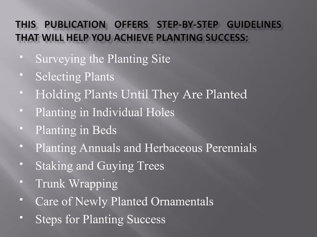 plants soil preparation and planting procedure in landscaping | PPT