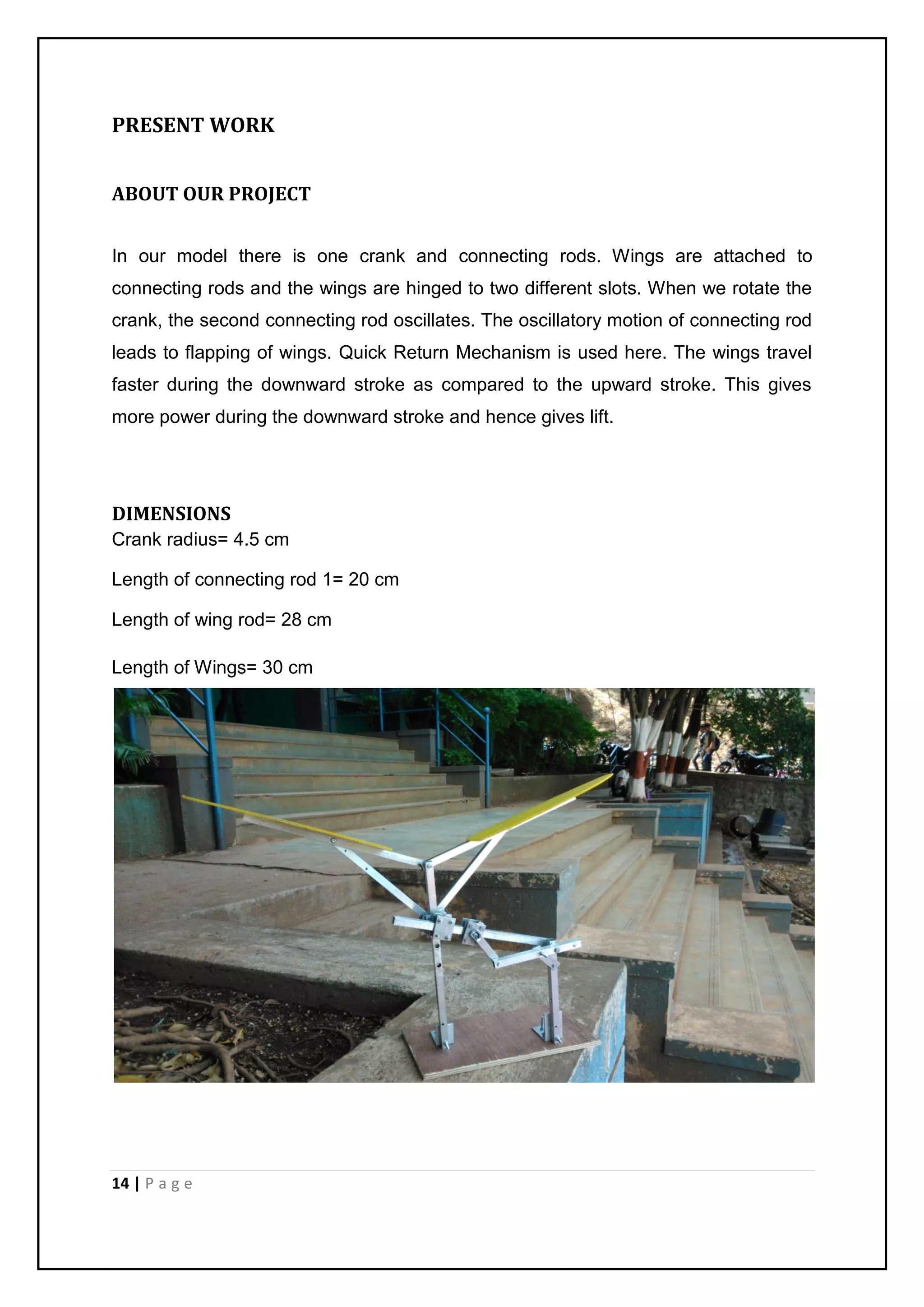 Ornithopter flying wing mecahnism report | PDF