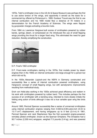 Ornithopter flying wing mecahnism report | PDF